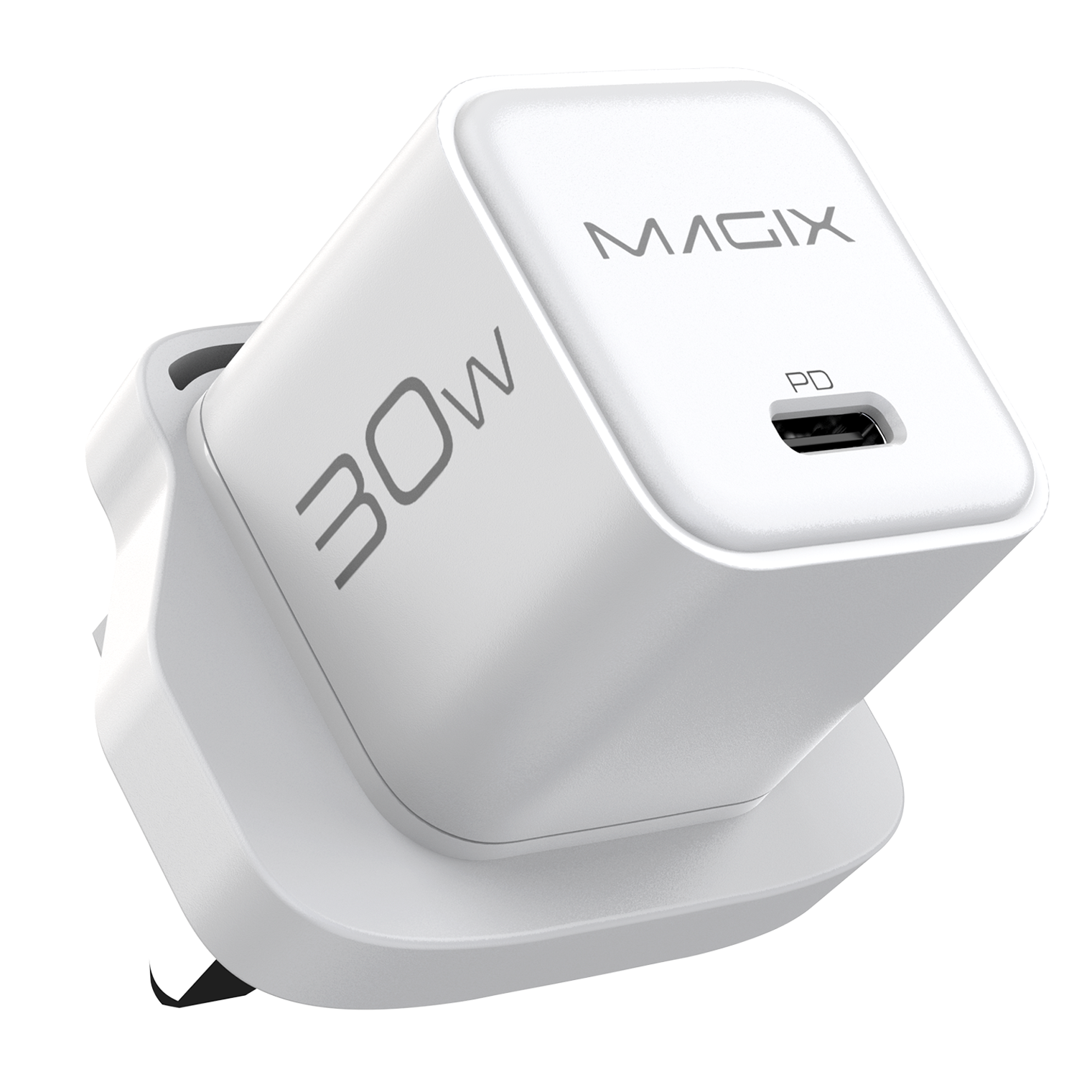 MAGIX 30W NANO GaN Charger PD Power Delivery - UK Plug (WHITE) – Magix ...